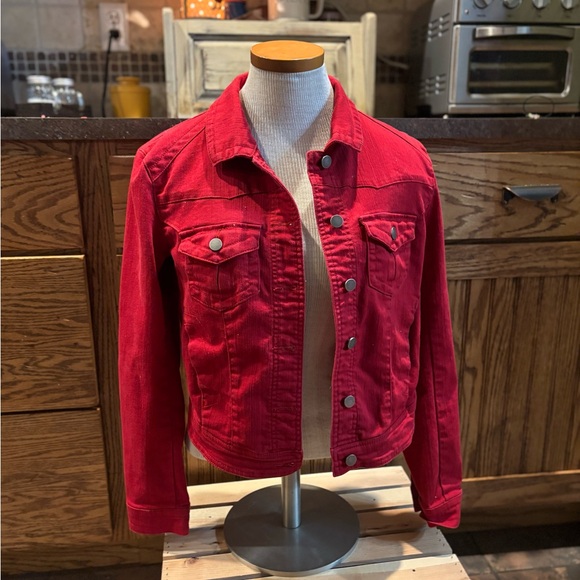 Tinseltown | Jackets & Coats | Tinseltown Vibrant Red Jean Jacket | Poshmark
